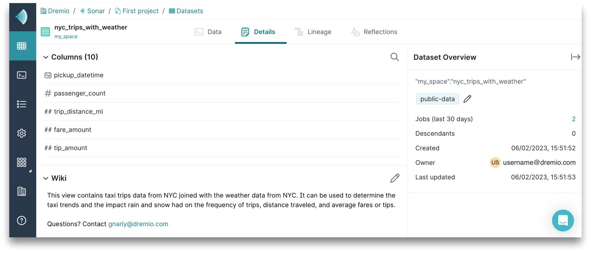 Datasets Dremio Documentation